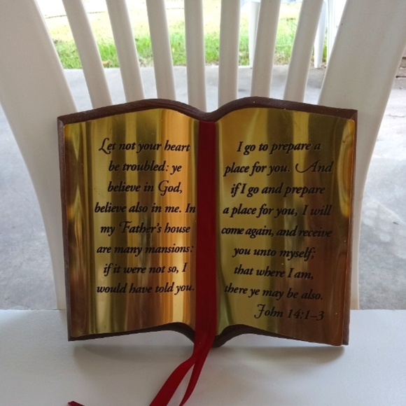 Home Interiors | Wall Decor | Vintage Homco Bible Scripture Wood Brass ...